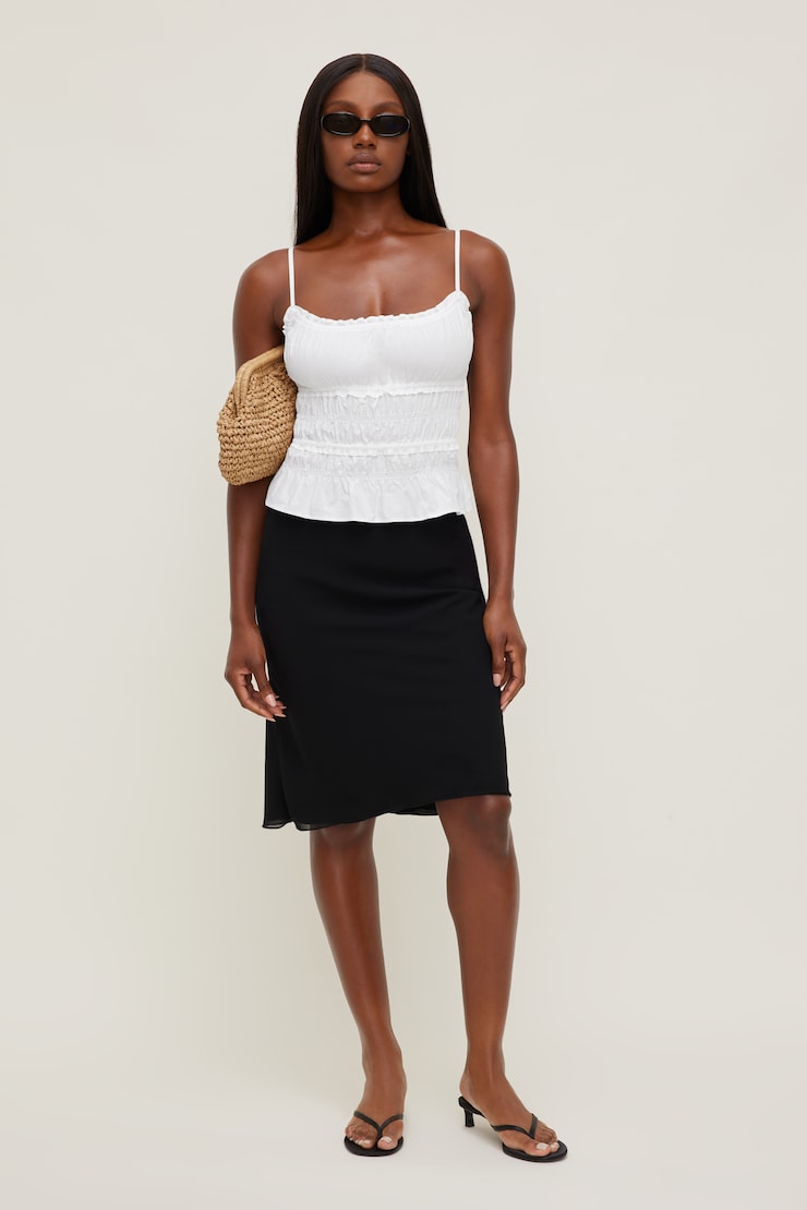 Georgette Midi Skirt Black | Dynamite