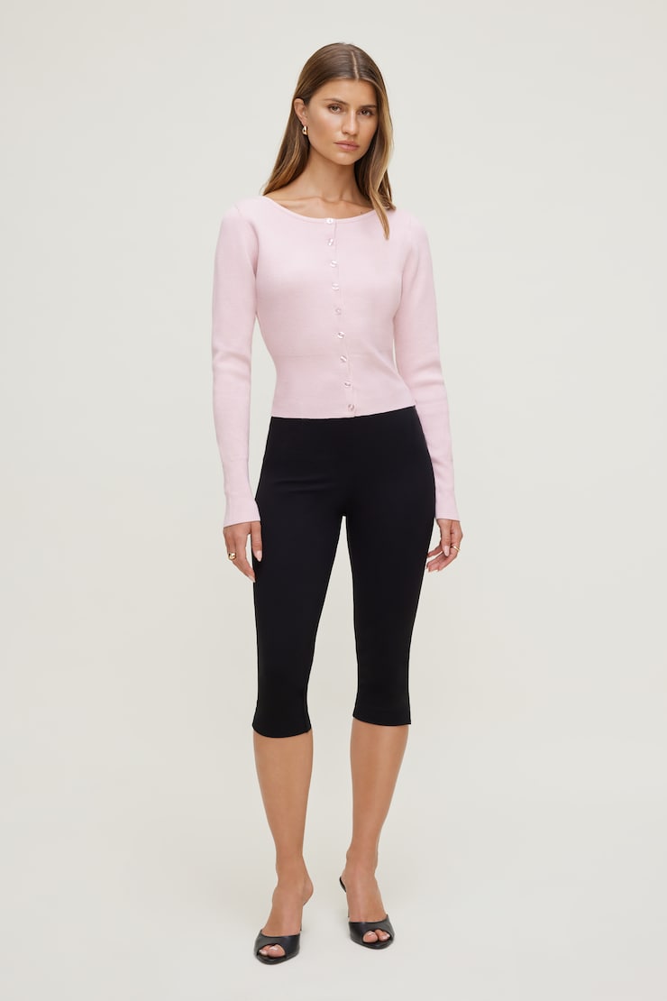 Sara Ribbed Cinch Hem Cardigan Pink | Dynamite