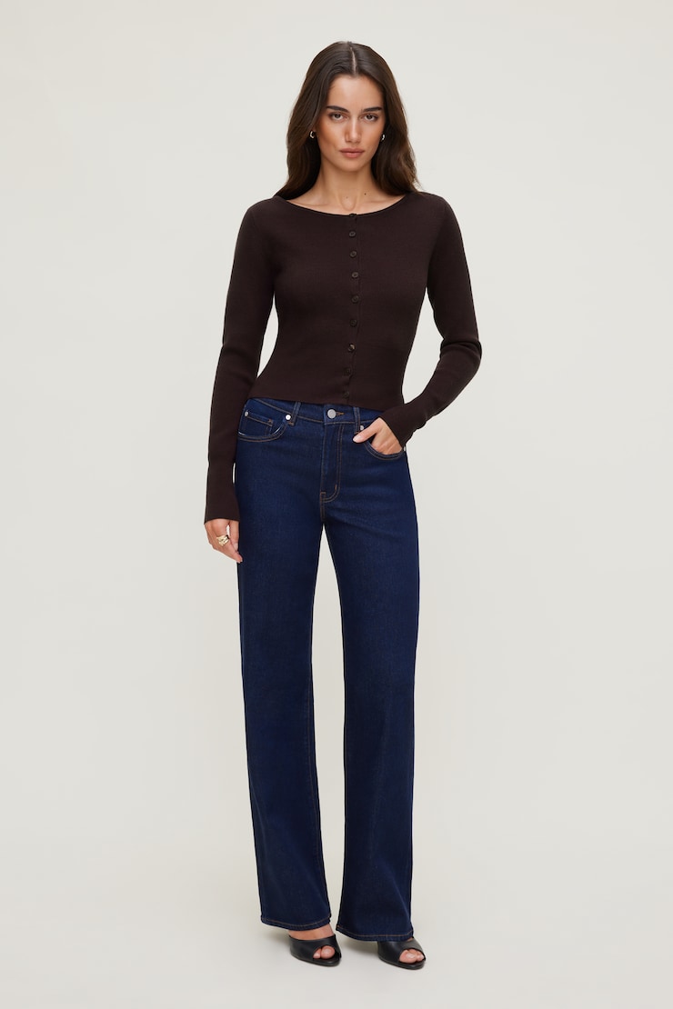 Cardigan côtelé à ourlet cintré Sara PURPLE | Dynamite