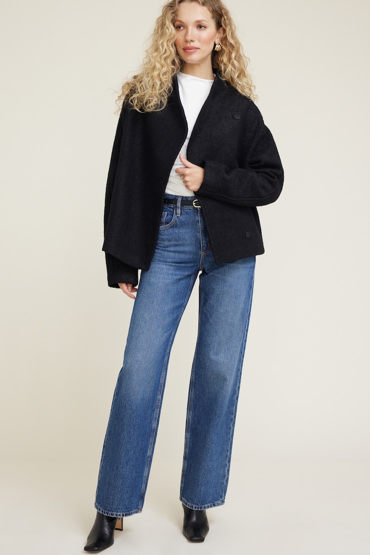 Cocoon Wool Jacket Black | Dynamite