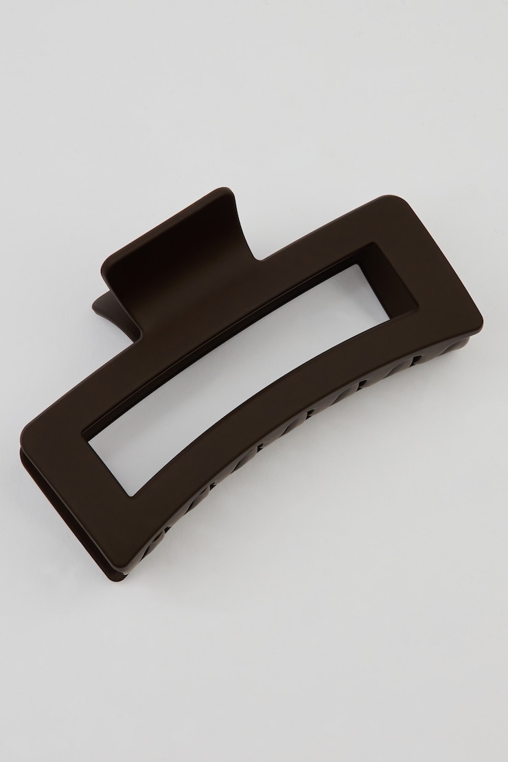 Oversized Rectangle Claw Clip Brown | Garage